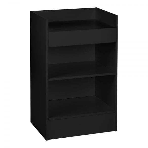 Black Shop Till Stand with Shelf & Drawer - Silhouette Range - H965 x ...
