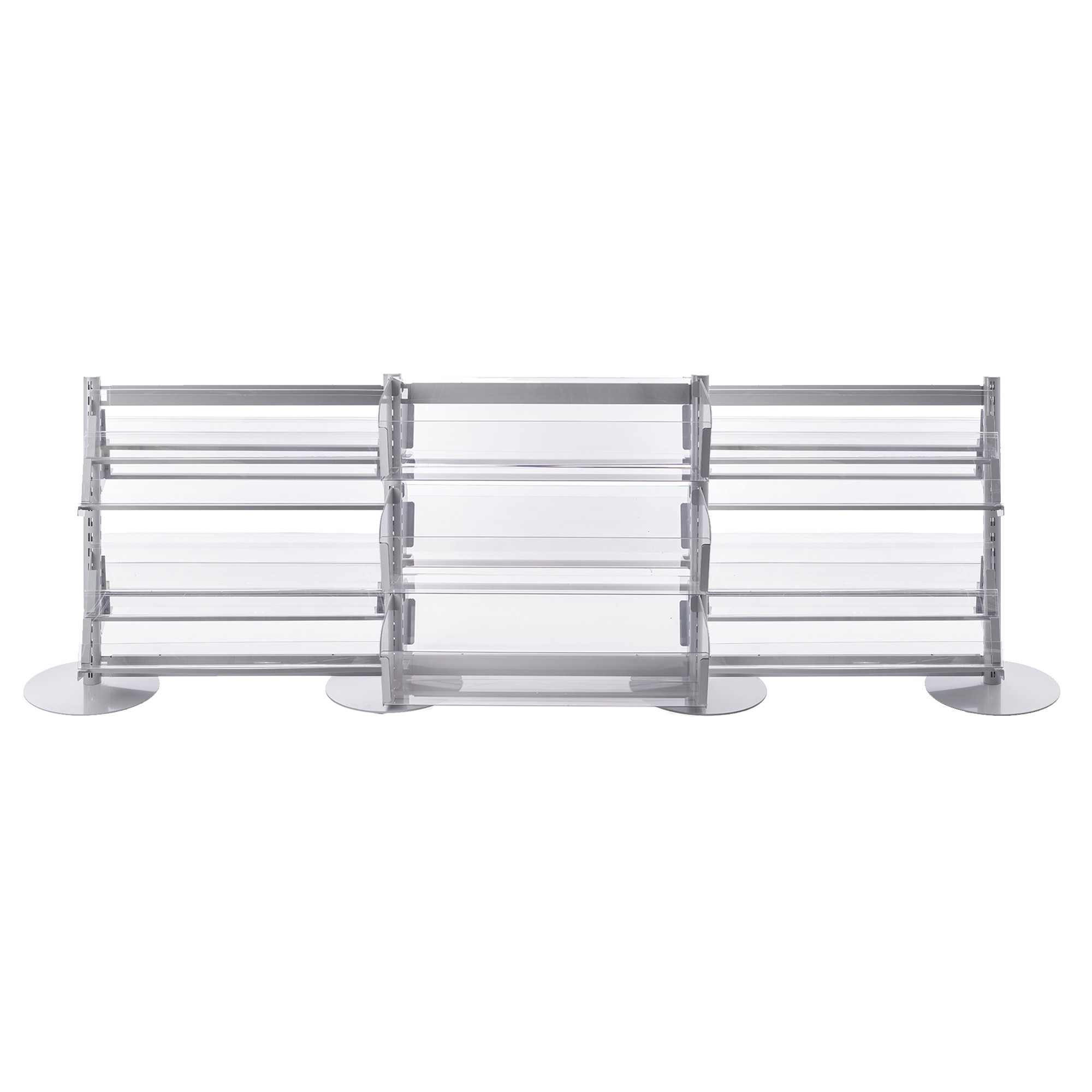 3 x Single Sided Merchandising Bay with Shelves and Bins - 3 bays ...