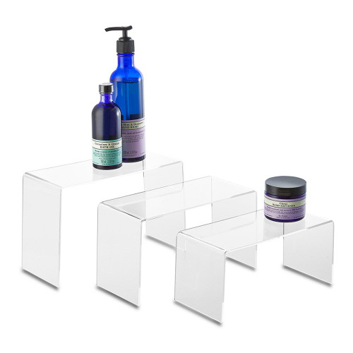 Set of 3 Clear Acrylic Display Bridges - Large, H100, 125, 150mm