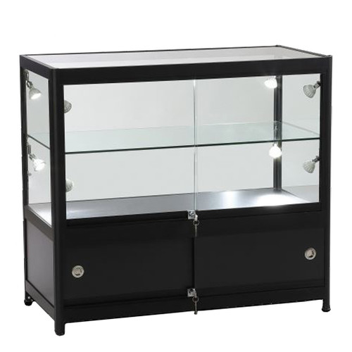Skyline Slim Aluminium Showcase with 2/3 Glass Display and Storage ...