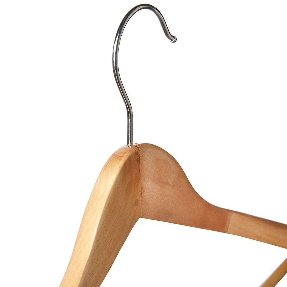 Wooden Hangers with Broad Shoulders - 45 cm - Choice of pack quantity ...