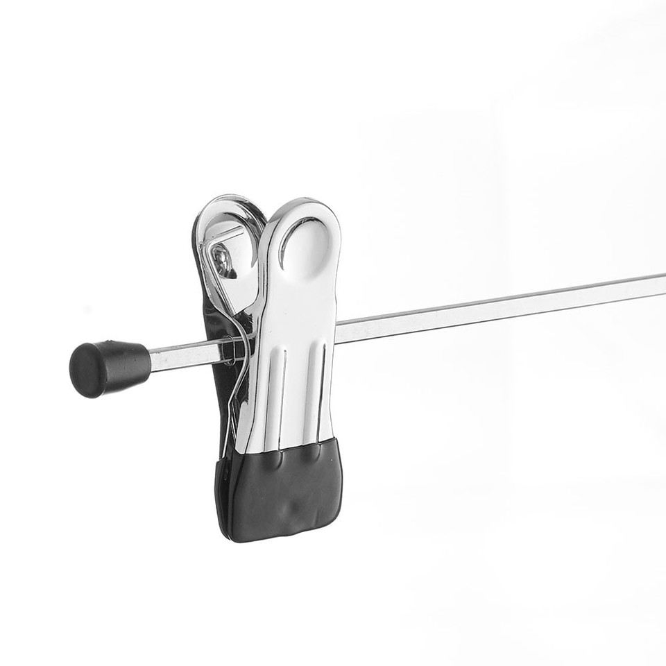Chrome Metal Dual Adjustable Non-Slip Clip Straight Hangers - 30 cm ...