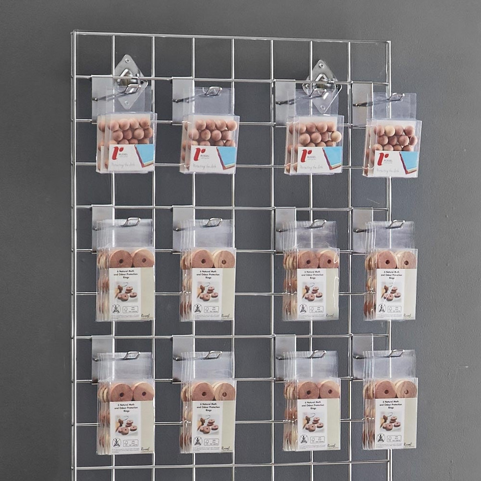 5ft Wall-Mounted Grid Mesh Display Bundle with 20 x Eurohooks - H1520 x ...