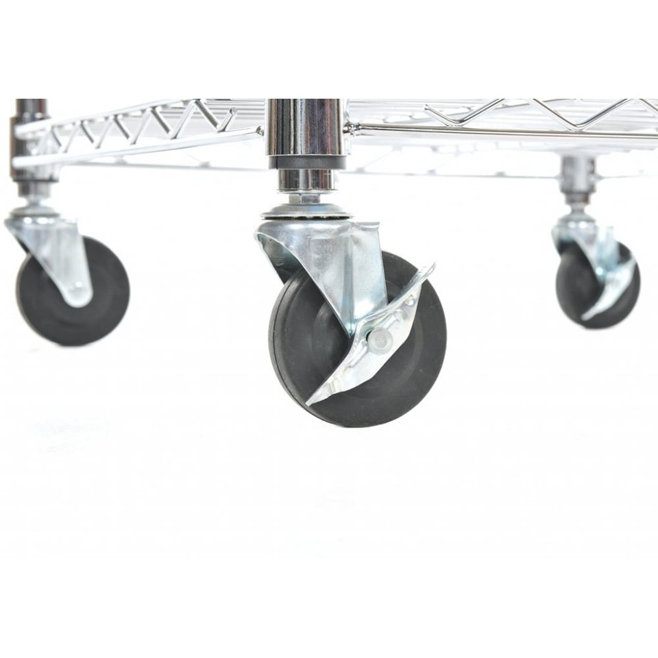 Pack of 4 Heavy Duty Castor Wheels for Chrome Wire Shelving - ø100mm ...