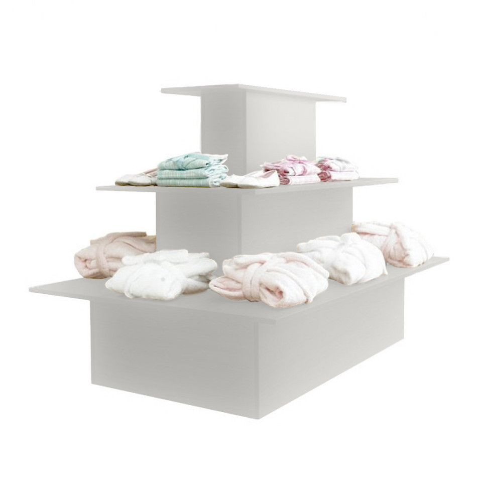 3 Shelf Display Island -Rectangle - Aura Range - Choice of various colours