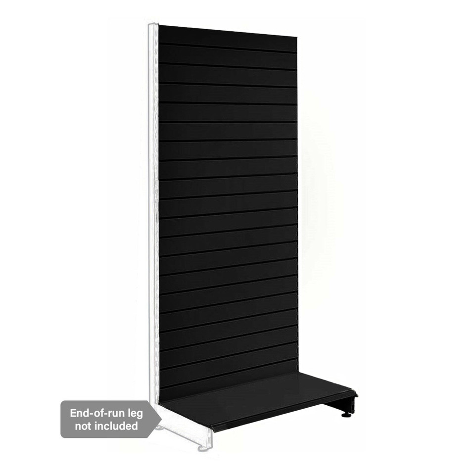 Black Retail Shelving Modular Wall Unit - Slatwall Back Panels