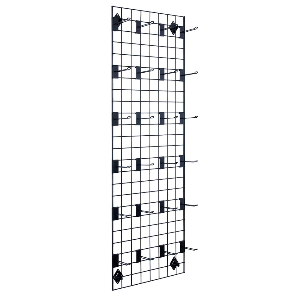 6ft Wall-Mounted Grid Mesh Display Bundle with 24 x Eurohooks - H1830 x ...