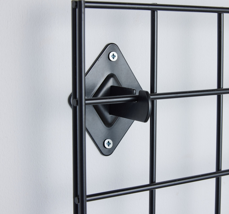 6ft Wall-Mounted Grid Mesh Display Bundle with 24 x Eurohooks - H1830 x ...