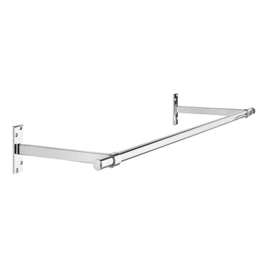 1m Wall-Mounted Hanging Clothes Rail with 2 Support Arms