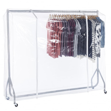 Silver Heavy-Duty Clothes Rail With Clear Cover - Choice of 3 ft to 6 ...
