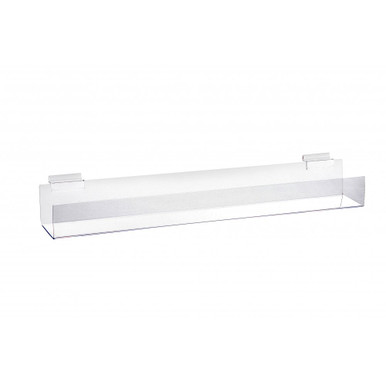 Acrylic Display Channel With Angled Bottom for Slatwall - W600 x D80mm