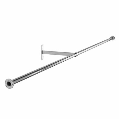2m Alcove Chrome Tube Hanging Rail with 2 Support Arms