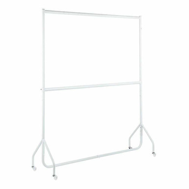 2-Tier Gloss White Heavy-Duty Clothes Rail - Choice of 3 ft to 6 ft widths