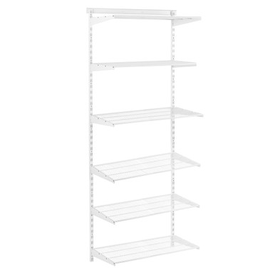 Flexx White Wire Shelf System - H2100mm - 6 Shelves