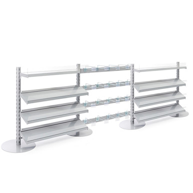 Single Side Merchandising Bay with shelves and hooks - 3000mm or 3750mm