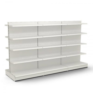 Jura White Retail Gondola Shelving - 3 x Bays, 24 x 370mm Shelves ...
