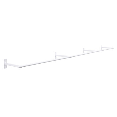 3m Wall-Mounted White Hanging Clothes Rail with 4 Support Arms