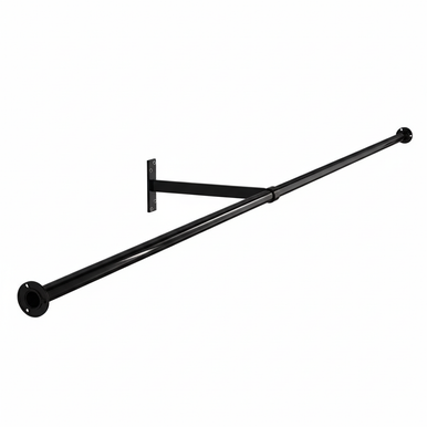 2m Alcove Black Tube Hanging Rail with 2 Support Arms