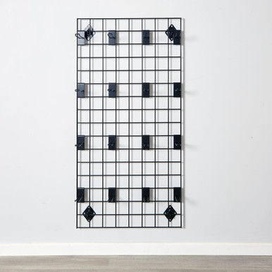 4ft Wall-Mounted Grid Mesh Display Bundle with 20 x Eurohooks - H1520 x ...