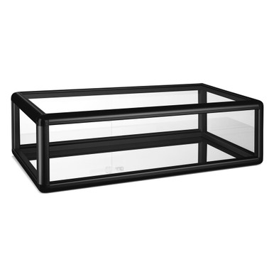Black/Glass Countertop Display Cabinet with Lock - H229 x W762 x D457mm