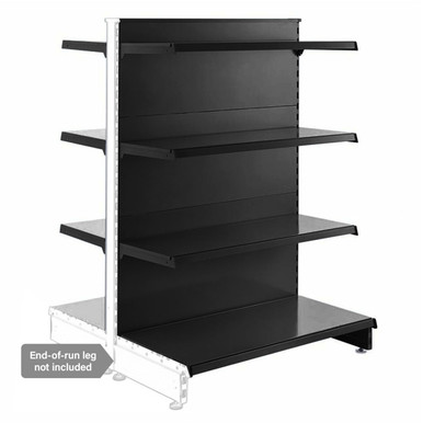 Black Retail Shelving Modular Gondola Unit - 6 x 370mm Shelves ...