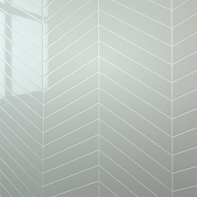 Light Grey Chevron Wall Panel Tiles - Portrait panels