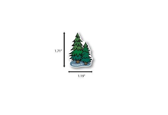 Pine Trees Die Cut Sticker - Mountain Graphics