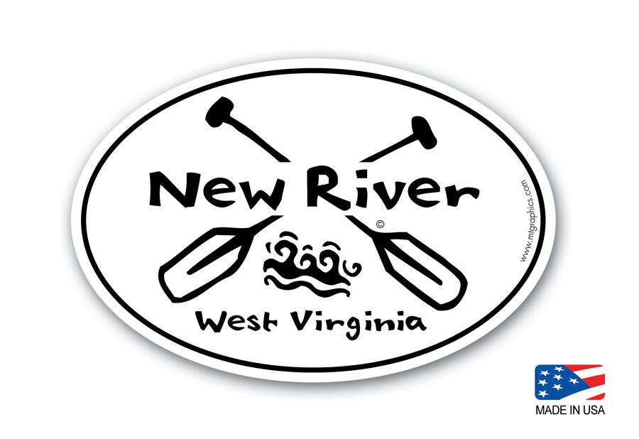 New River Crossed Paddle Sticker | Mountain Graphics | Free Shipping on ...