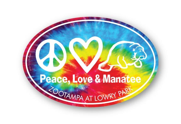 Wholesale Peace Love Manatee Sticker - Mountain Graphics