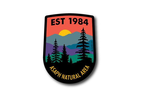 Wholesale Vertical Badge Die Cut Sticker - Mountain Graphics