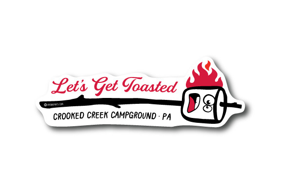 Wholesale Get Toasted Die Cut Sticker - Mountain Graphics