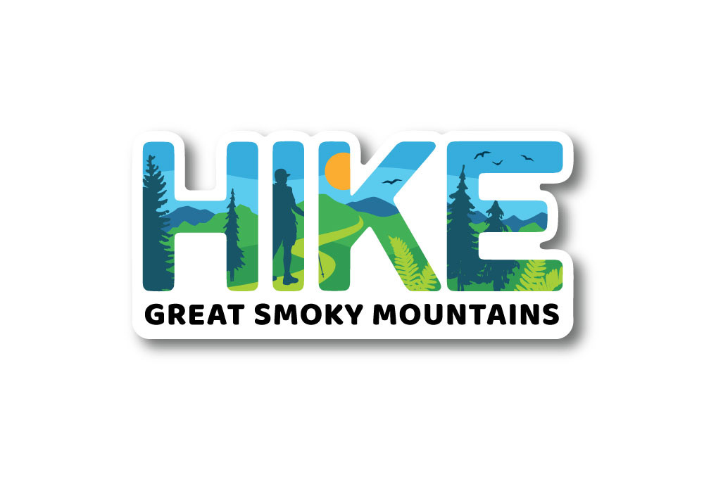 Wholesale Hike Die Cut Sticker - Mountain Graphics