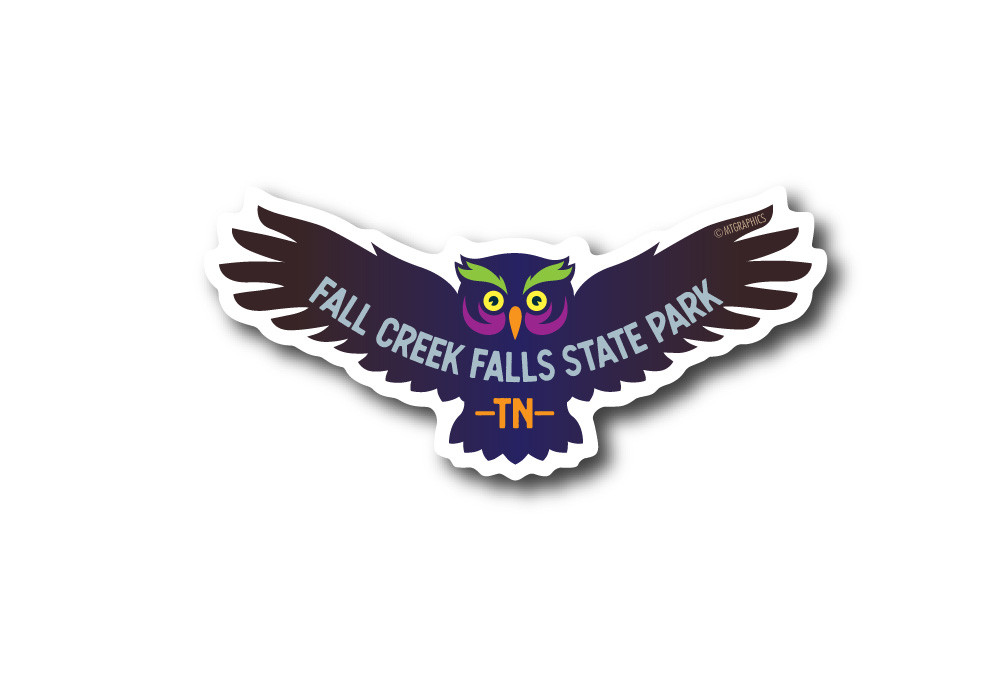 Wholesale Flying Owl Die Cut Sticker - Mountain Graphics