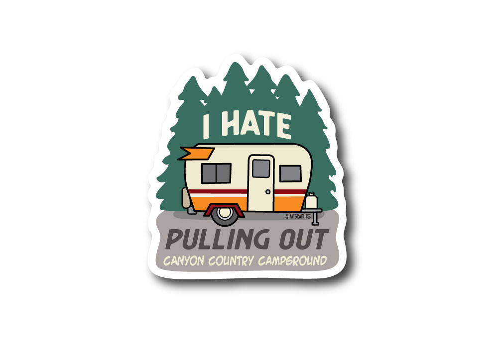 Wholesale Pulling Out Die Cut Sticker - Mountain Graphics