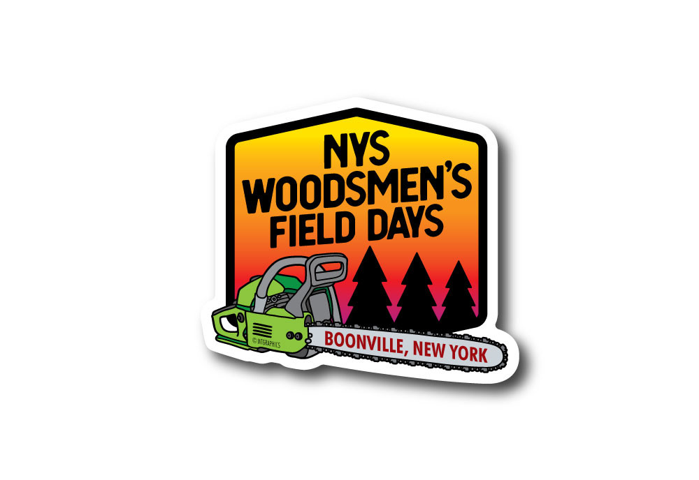Wholesale Chainsaw Die Cut Sticker - Mountain Graphics