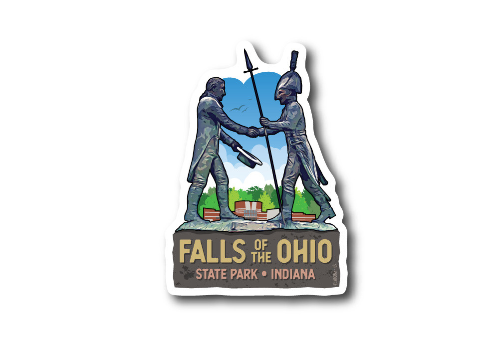 Wholesale Lewis and Clark Die Cut Sticker - Mountain Graphics