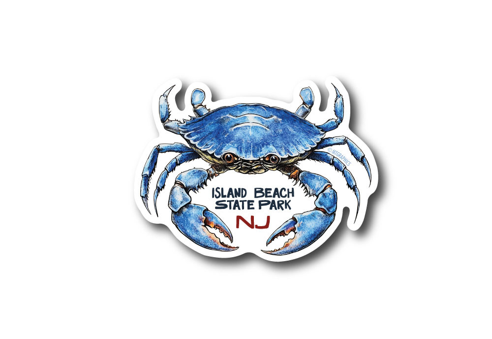 Blue Crab Die Cut Sticker - Mountain Graphics