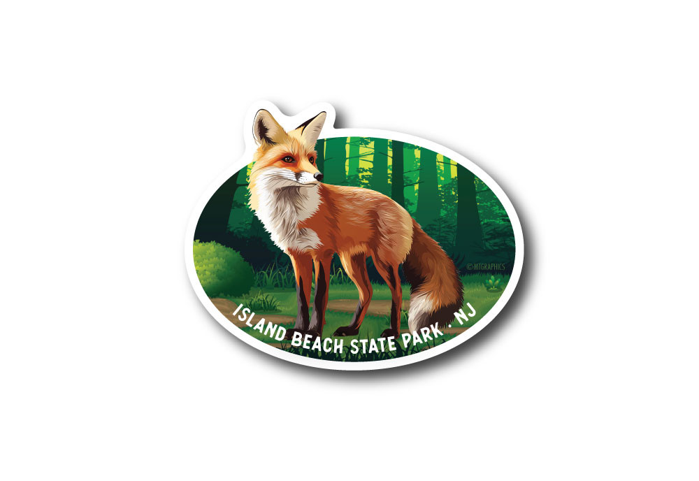 Fox Standing Die Cut Sticker - Mountain Graphics