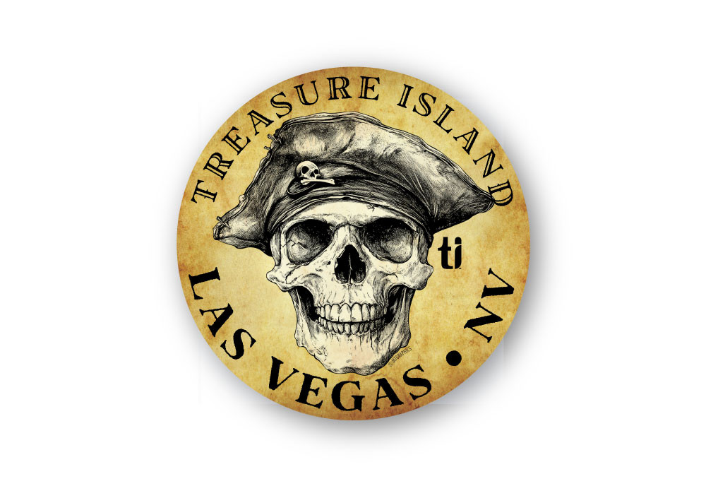 Pirate Ship Round Sticker - Mountain Graphics