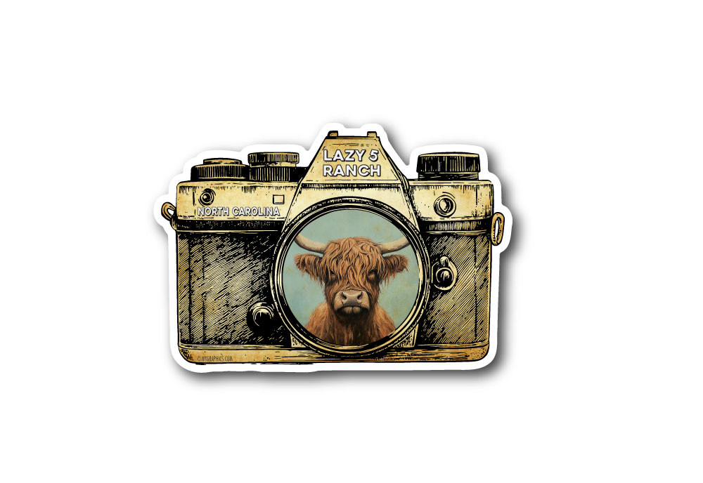 Classic Camera Die Cut Sticker - Mountain Graphics