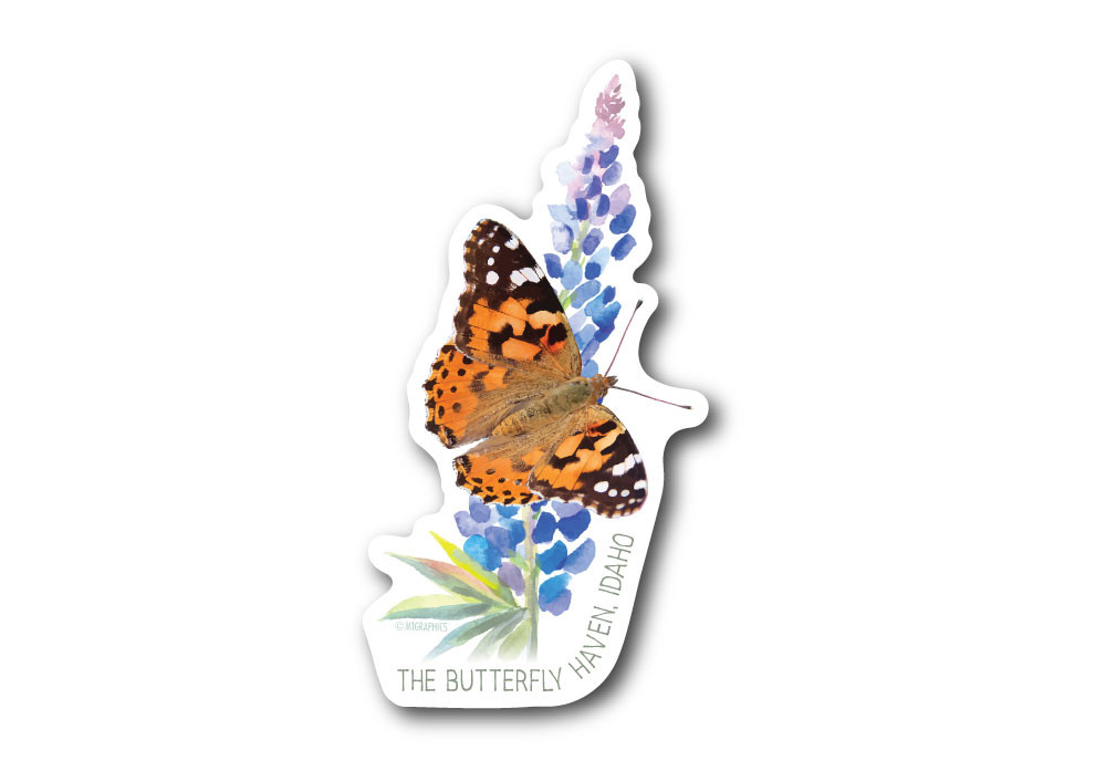 Painted Lady Butterfly Die Cut Sticker - Mountain Graphics