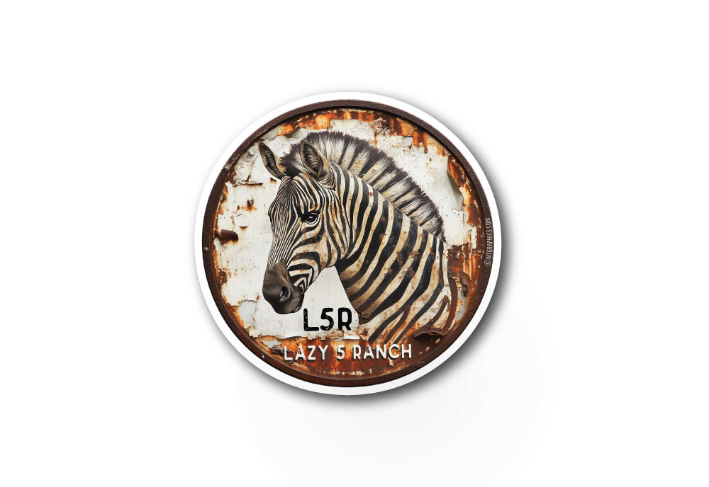 Zebra Sign Die Cut Sticker - Mountain Graphics