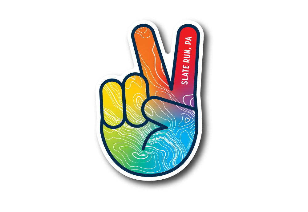 Topo Peace Sign Sticker - Mountain Graphics