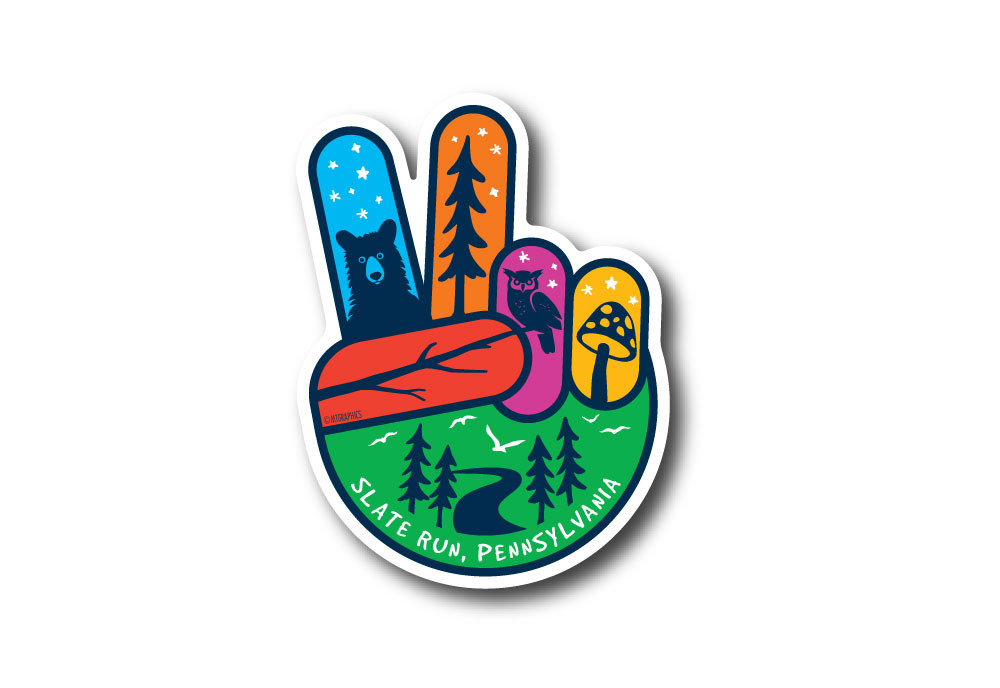 Nature Peace Sign Sticker - Mountain Graphics
