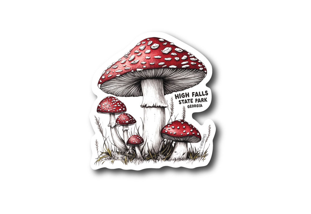 Red Top Mushroom Sticker - Mountain Graphics