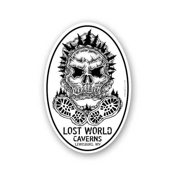 Wholesale Hiking Skull Sticker | Mountain Graphics | Free Name Drops