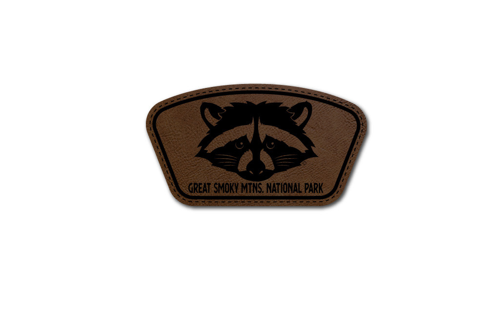 Raccoon Faux Leather Patch - Mountain Graphics