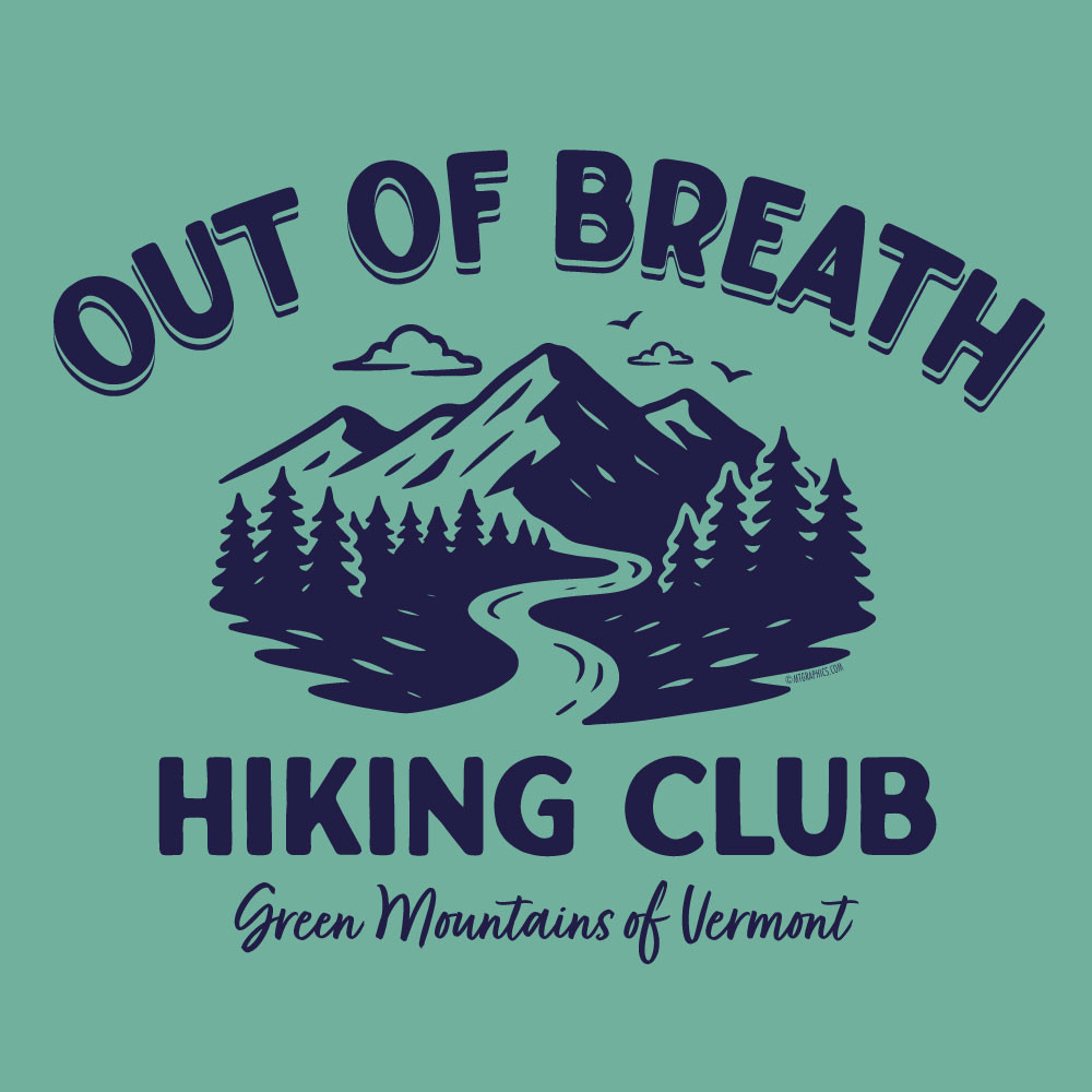 Out of Breath Hiking Club Tee - Mountain Graphics