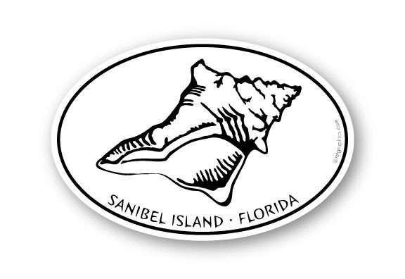 Wholesale Conch Shell Sticker | Mountain Graphics | Free Name Drops