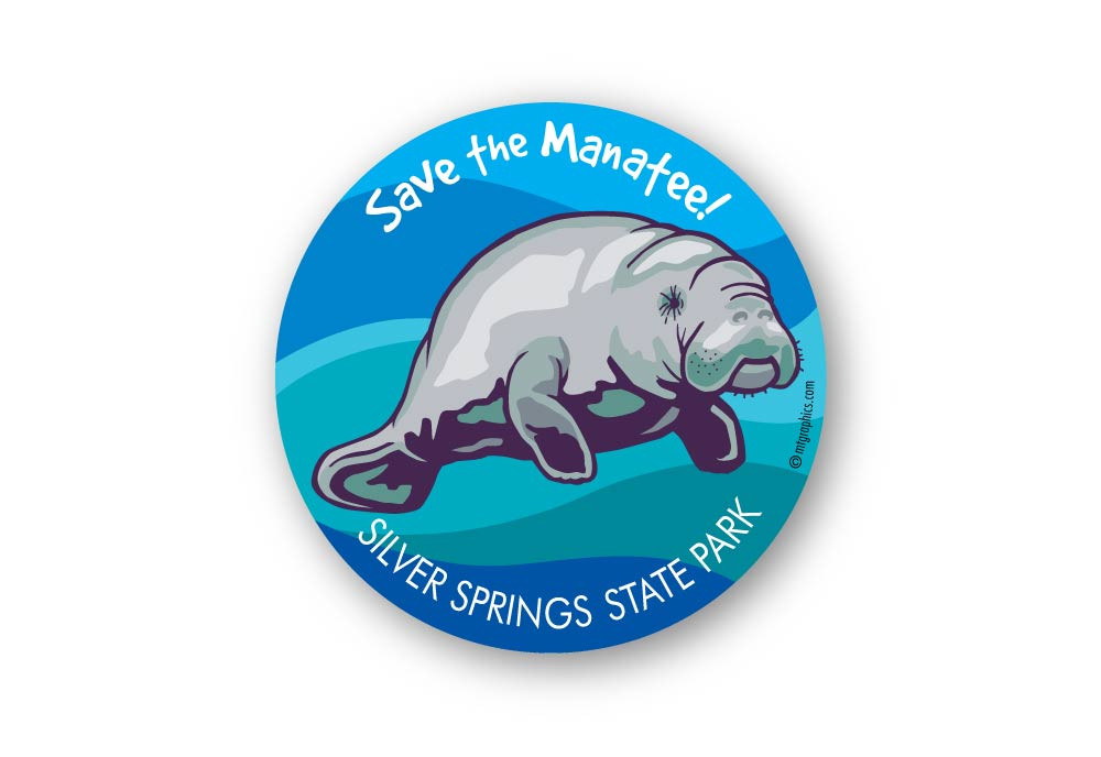 Wholesale Manatee Sticker | Mountain Graphics